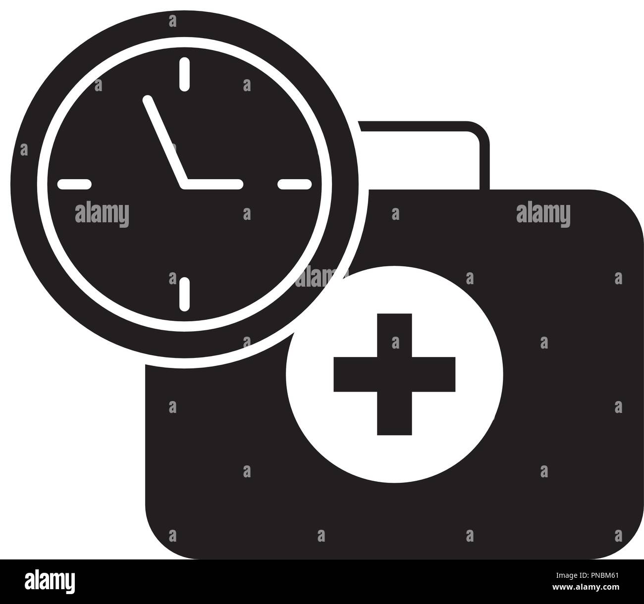 medical suitcase first aid emergency time clock Stock Vector Image ...