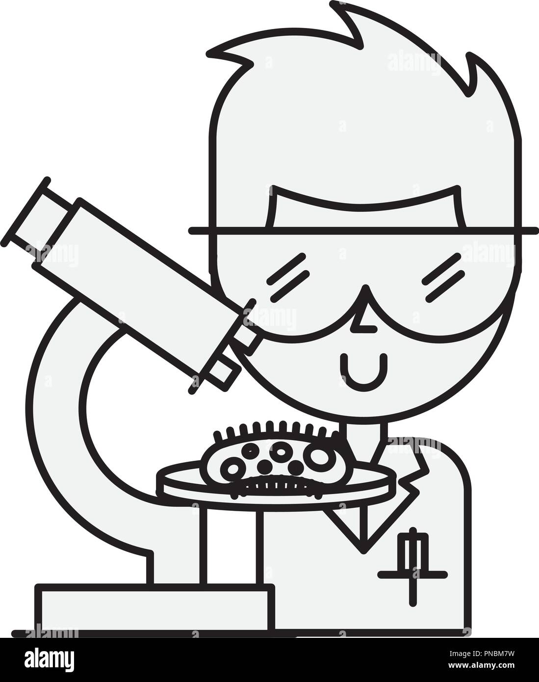 scientific man professor microscope bacteria research Stock Vector ...