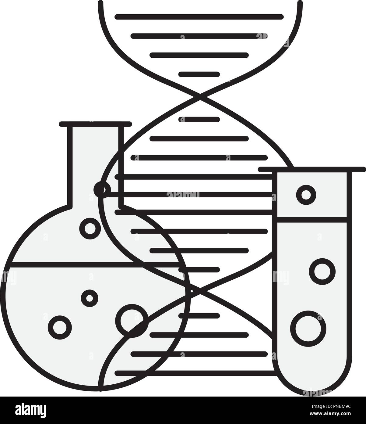 biology laboratory test tube dna molecule science Stock Vector Image ...