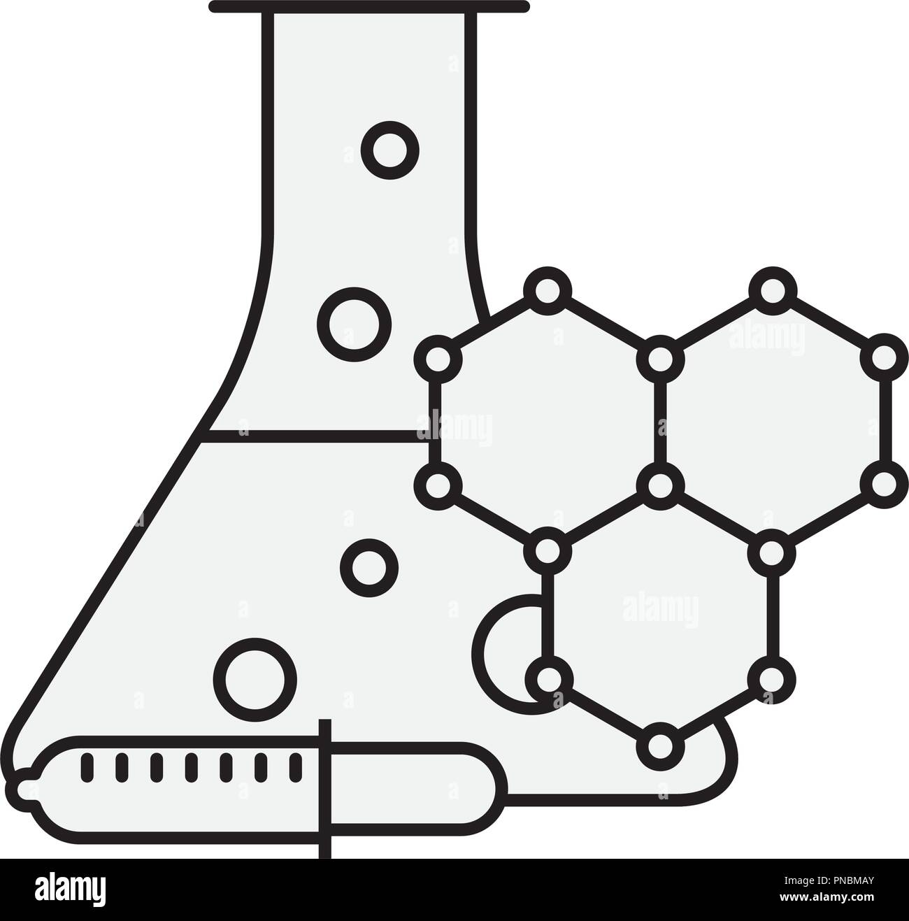 laboratory test tube sample dropper molecule structure Stock Vector ...