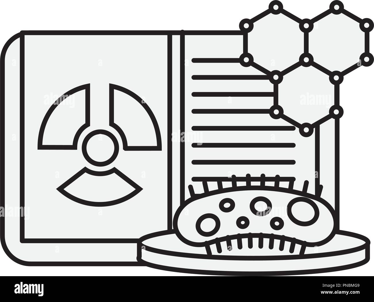 bacteria molecule book science chemistry laboratory Stock Vector Image ...