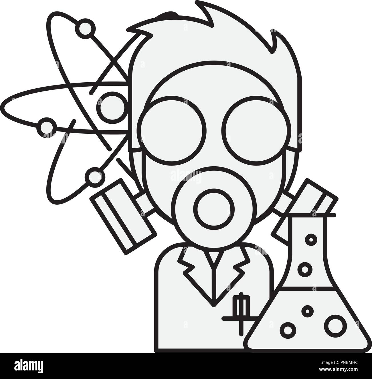 doctor science mask test tube chemistry laboratory Stock Vector Image ...