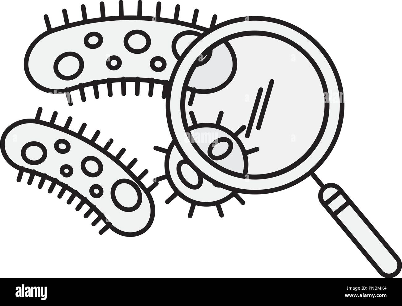 chemistry laboratory bacteria infection magnifying glass Stock Vector ...