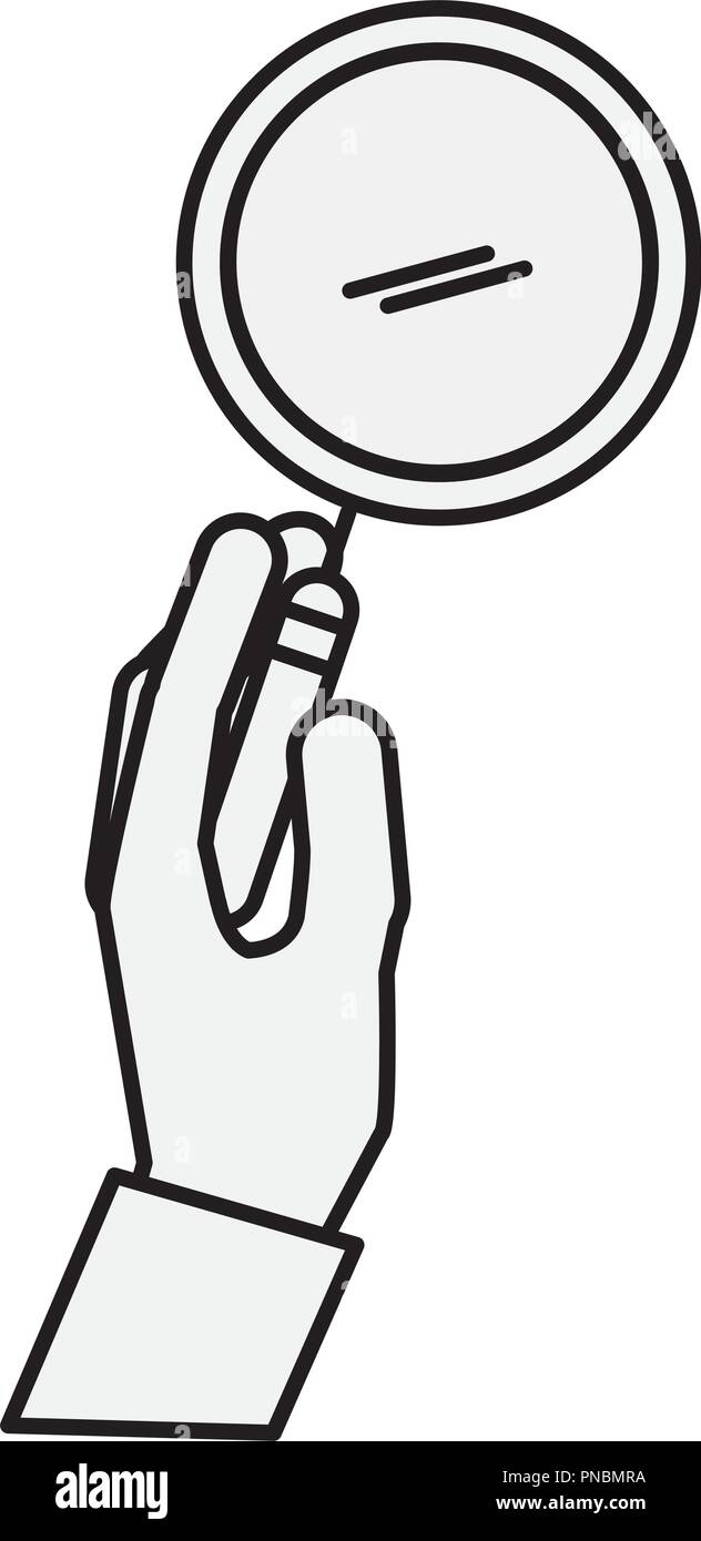 chemistry laboratory hand holding magnifying glass Stock Vector Image ...