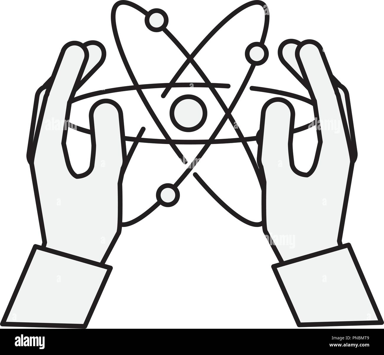 hands holding molecule atom chemistry laboratory Stock Vector Image ...