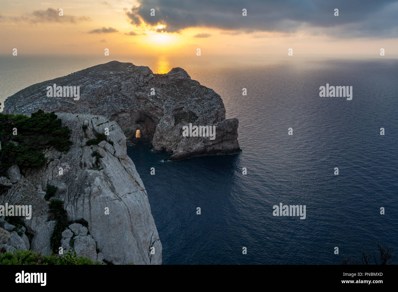 landscape of sardinian coast near foradada island at sunset Stock Photo ...
