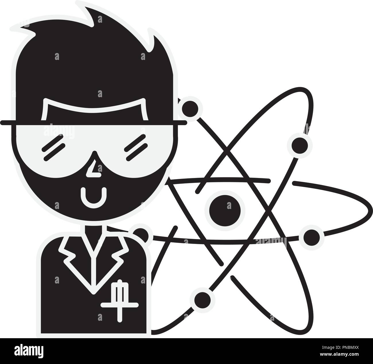 scientific professor character molecule atom Stock Vector Image & Art ...