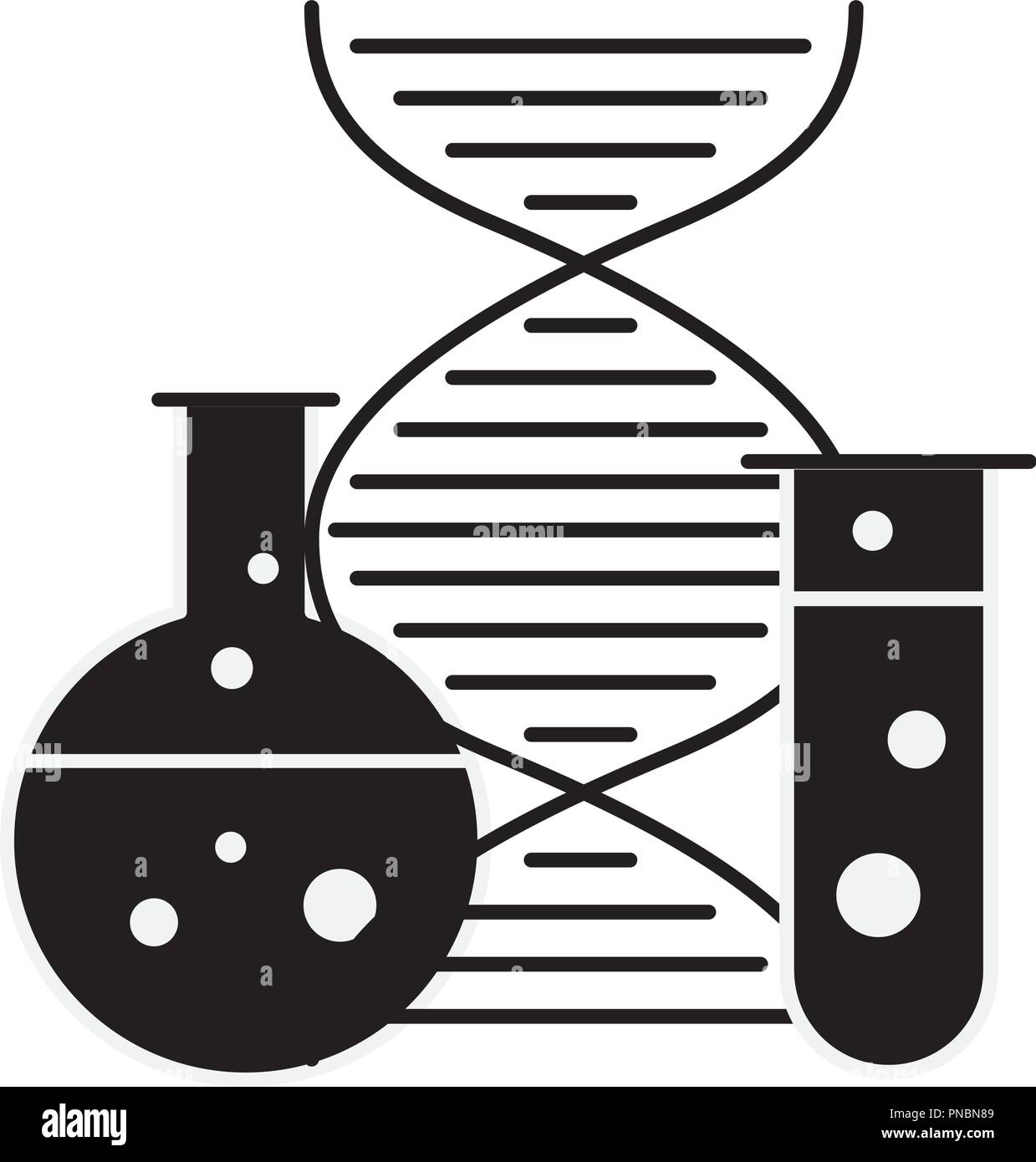 biology laboratory test tube dna molecule science Stock Vector Image ...