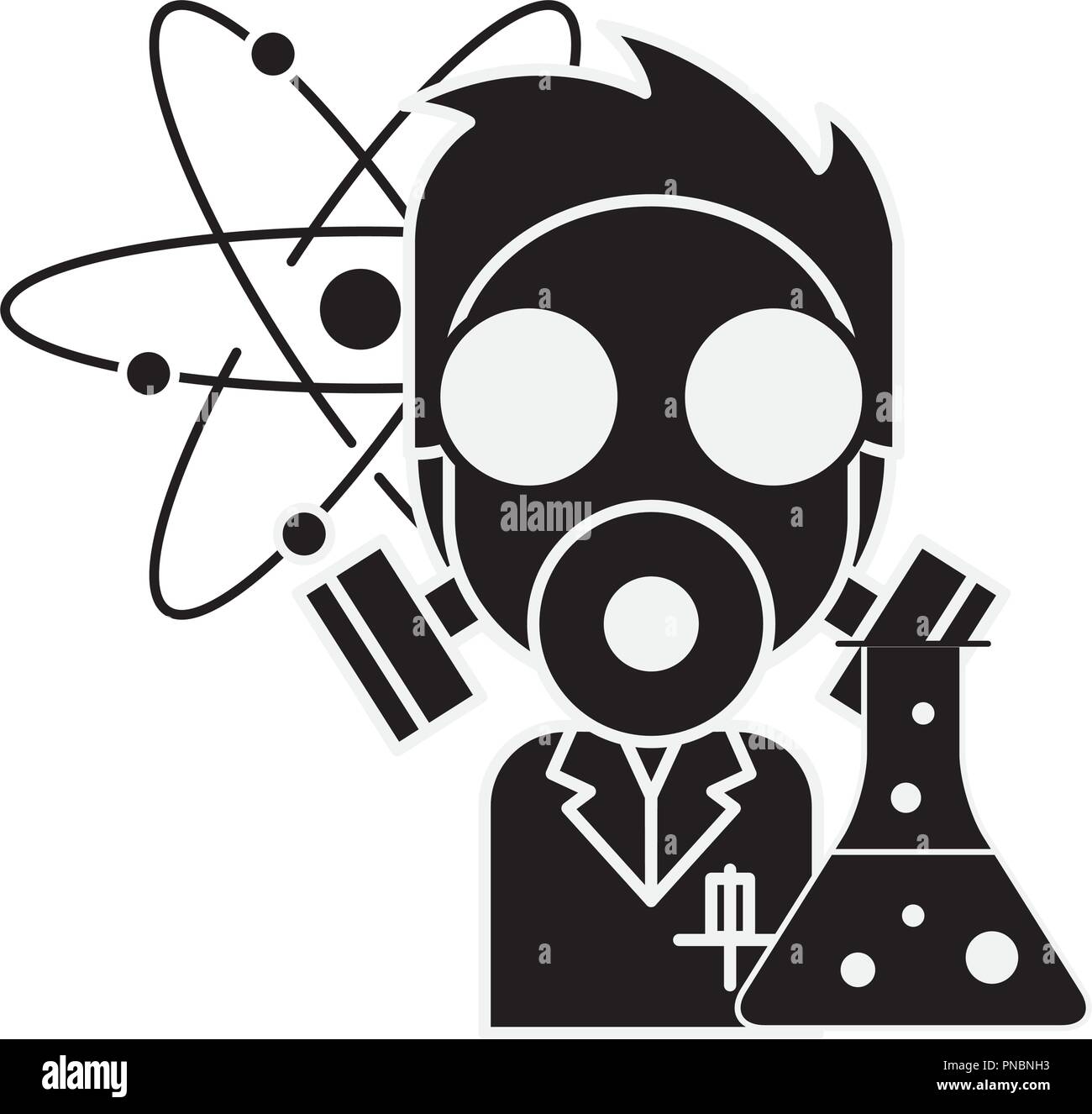 doctor science mask test tube chemistry laboratory Stock Vector Image ...