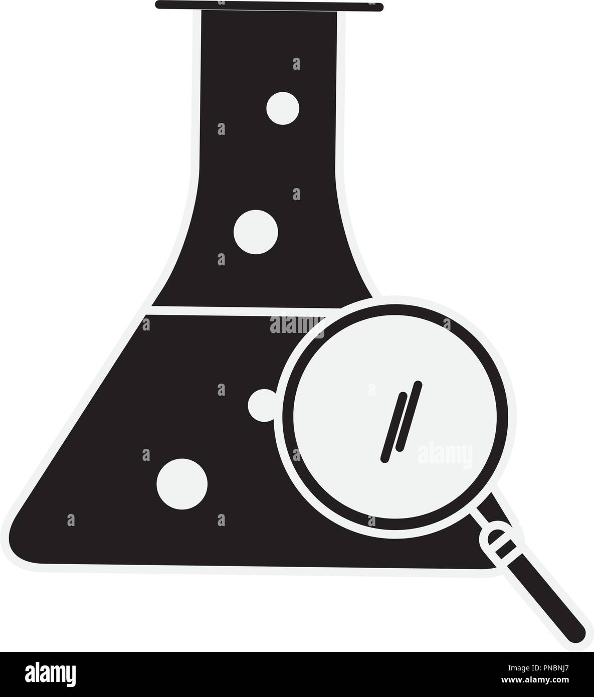 chemistry laboratory beaker flask magnifying glass Stock Vector Image ...