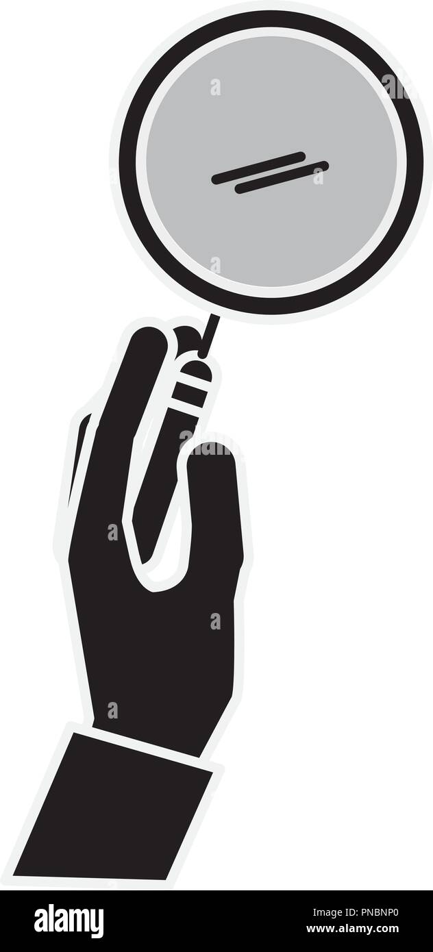 chemistry laboratory hand holding magnifying glass Stock Vector Image ...