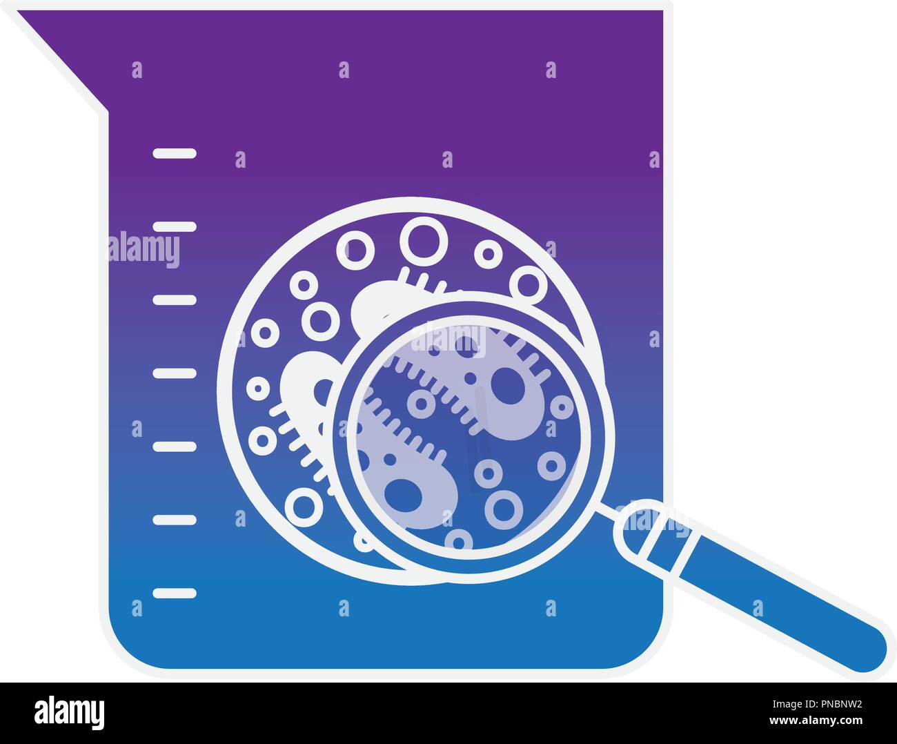 laboratory flask test science bacteria magnifying glass Stock Vector ...