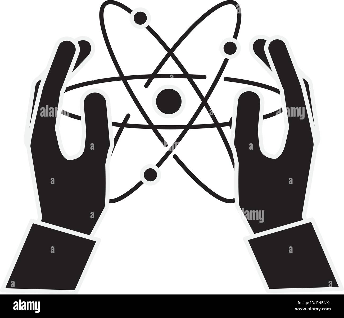 Student holding molecular model Stock Vector Images - Alamy
