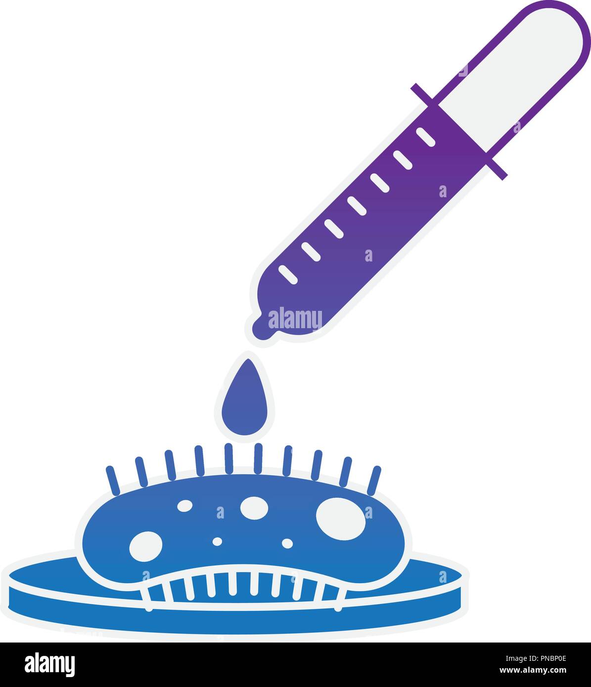 dropper pouring reagent on virus petri dish test Stock Vector Image ...