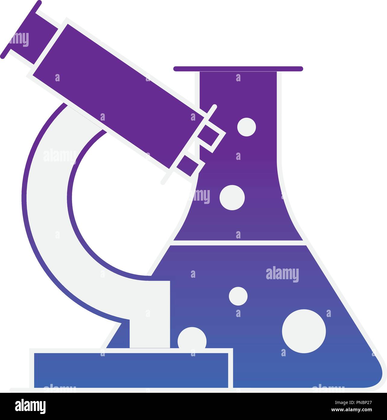 biology laboratory microscope test tube equipment Stock Vector Image ...