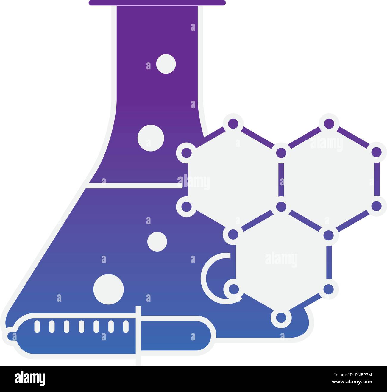 laboratory test tube sample dropper molecule structure Stock Vector ...