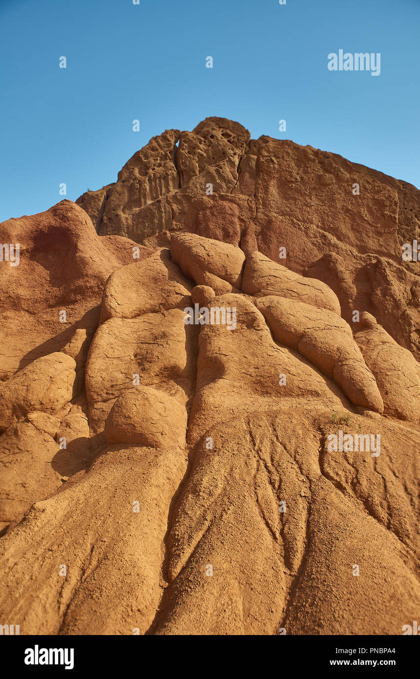 Fairy Tale Canyon, rock formations on the Issyk-Kul lake. Kyrgyzstan ...