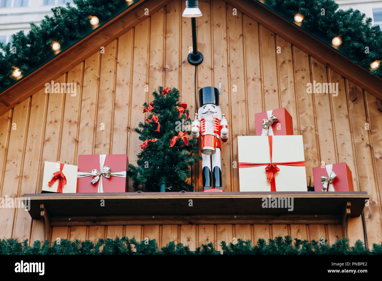 Christmas decorations on the Christmas market in Berlin in Germany ...