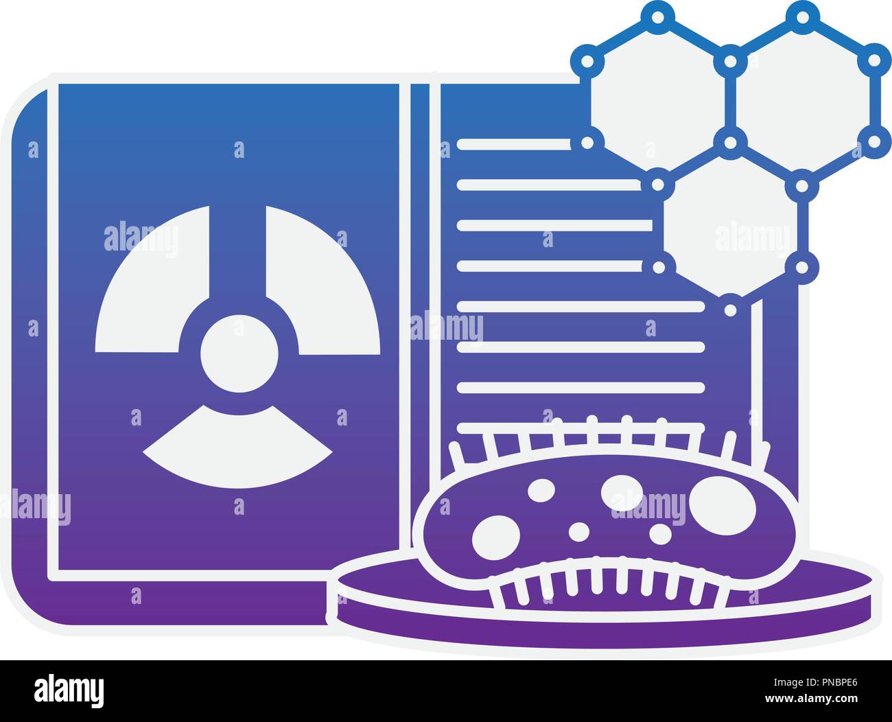 bacteria molecule book science chemistry laboratory Stock Vector Image ...