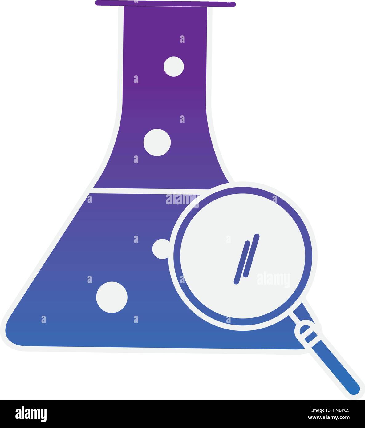 chemistry laboratory beaker flask magnifying glass Stock Vector Image ...