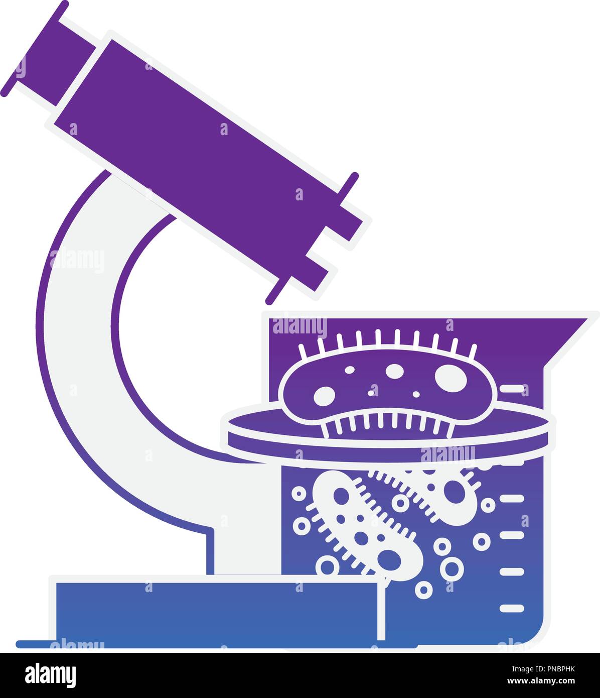 microscope flask bacteries chemistry laboratory Stock Vector Image ...