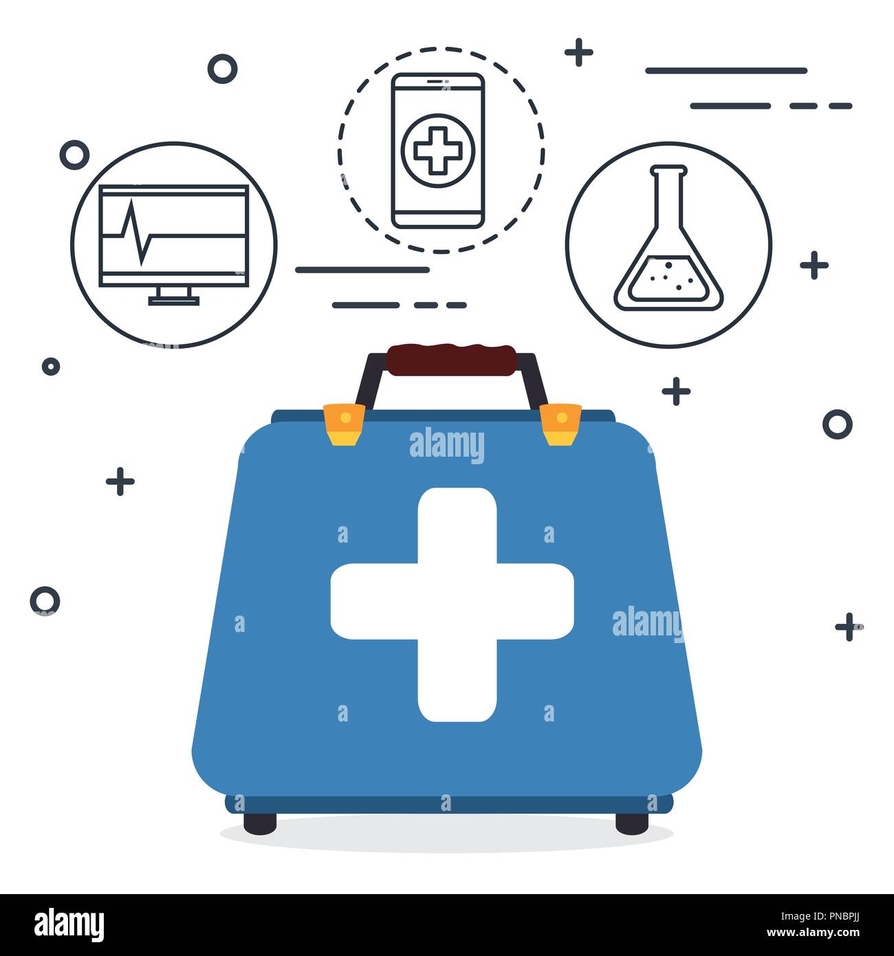 medical kit with medical healthcare icons Stock Vector Image & Art - Alamy