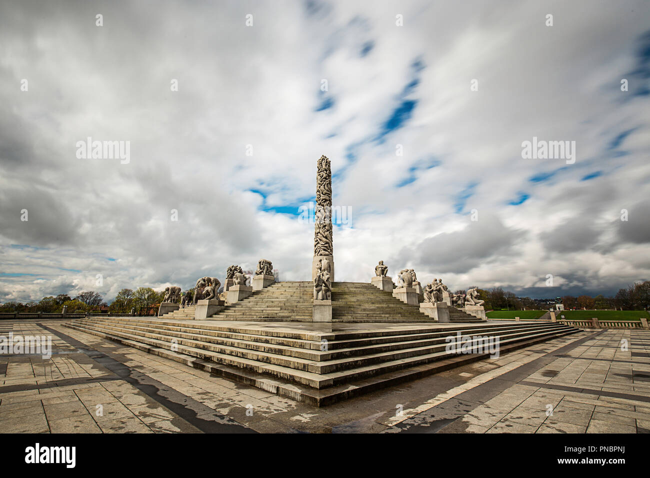 The weird obelisk at Frognerparken in Oslo, Norway Stock Photo - Alamy