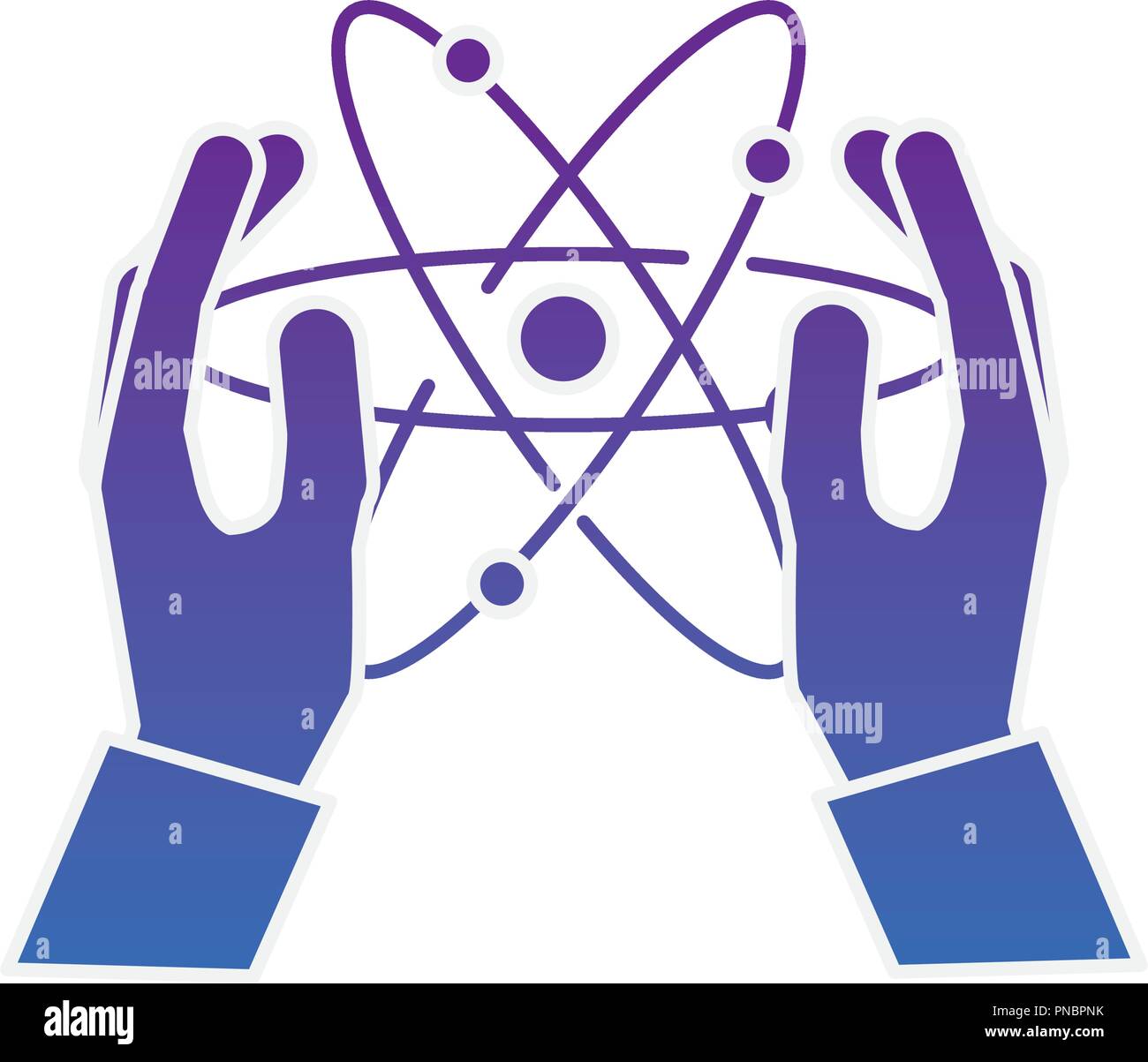 hands holding molecule atom chemistry laboratory Stock Vector Image ...