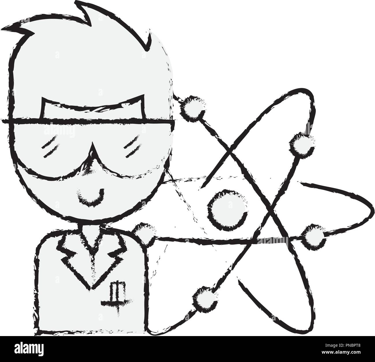 scientific professor character molecule atom Stock Vector Image & Art ...