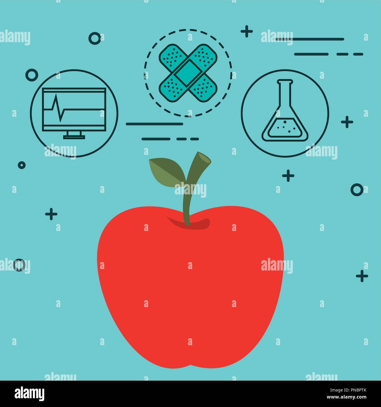 Apple with band aid hi-res stock photography and images - Alamy