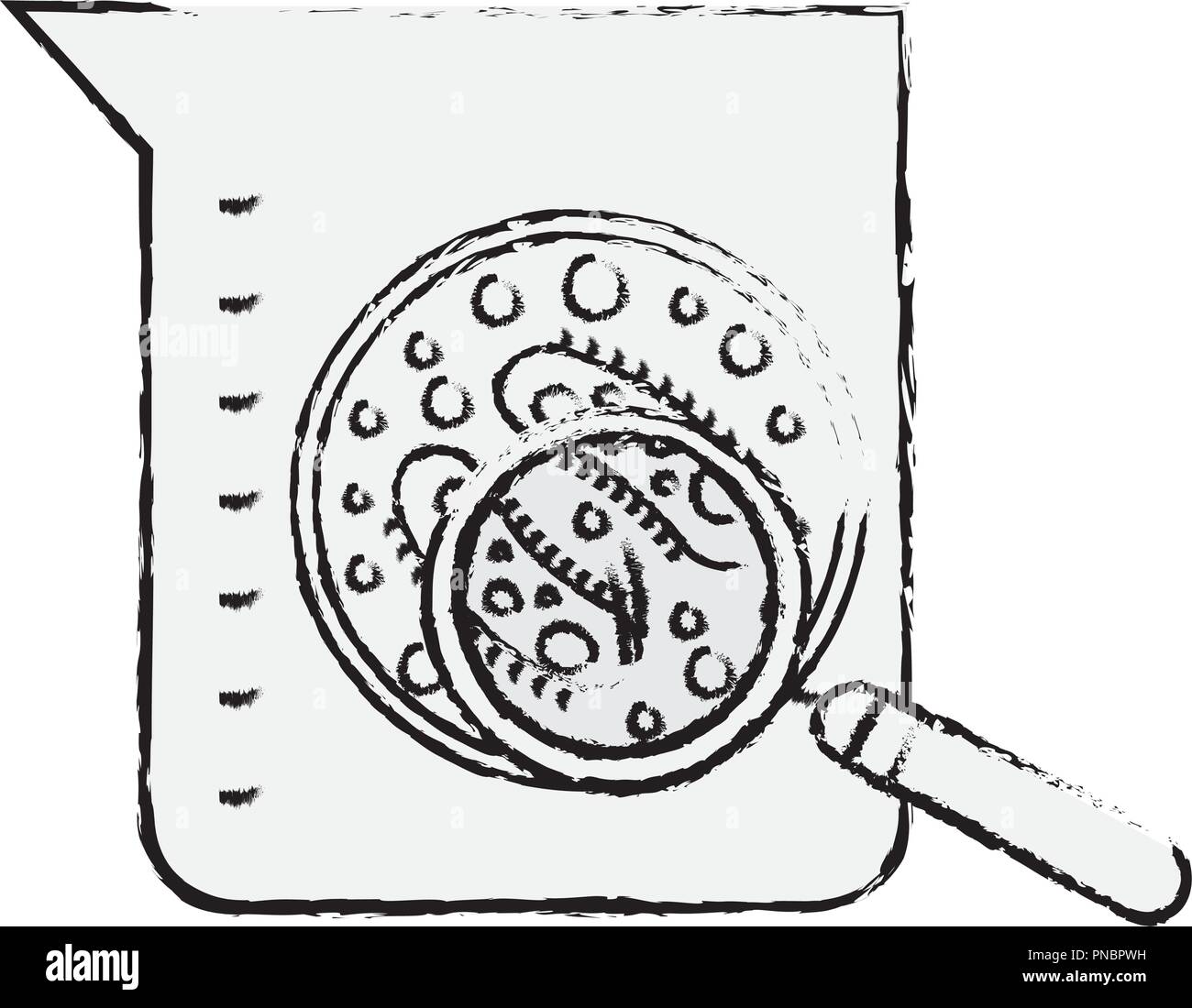 laboratory flask test science bacteria magnifying glass Stock Vector ...
