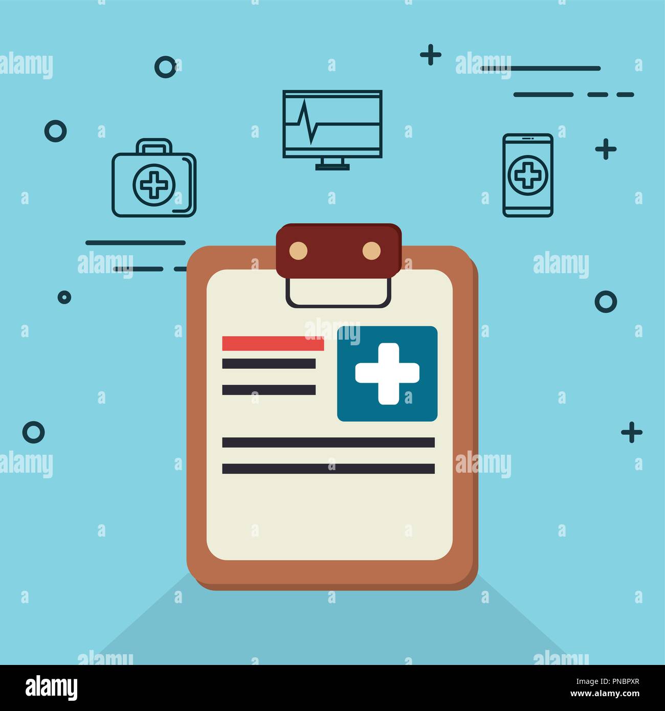 clipboard order with medical healthcare icons Stock Vector Image & Art ...