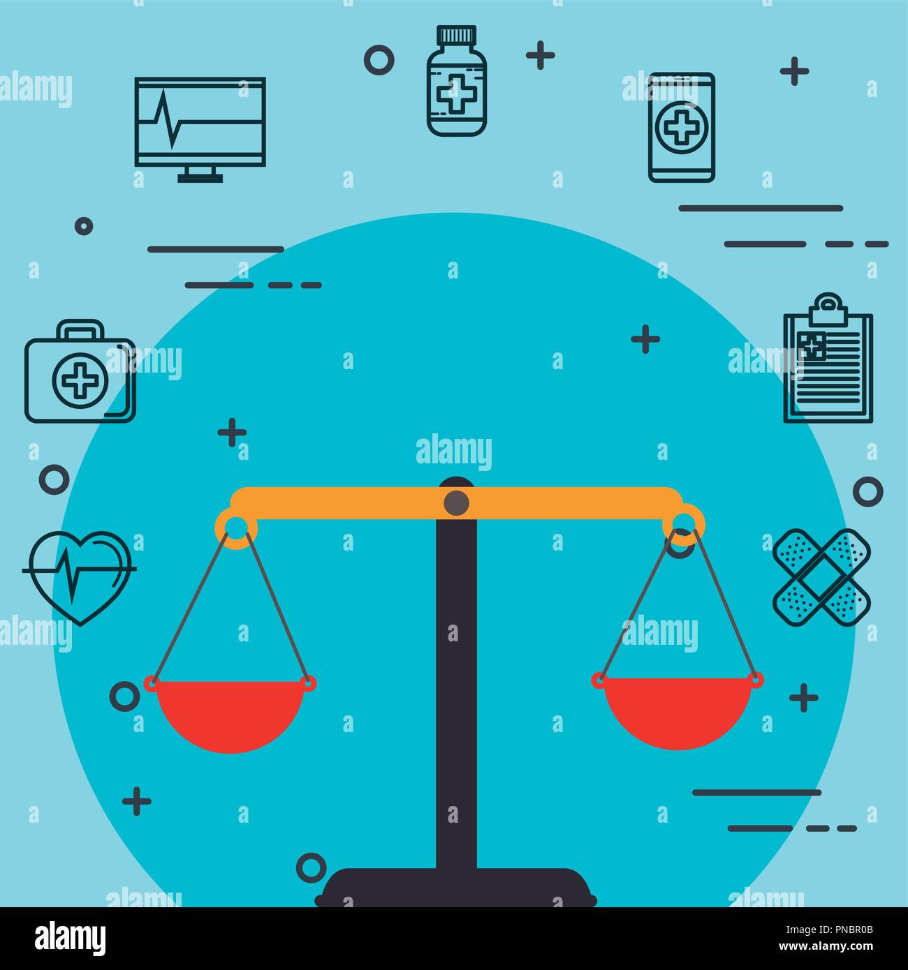 balance with medical healthcare icons Stock Vector Image & Art - Alamy