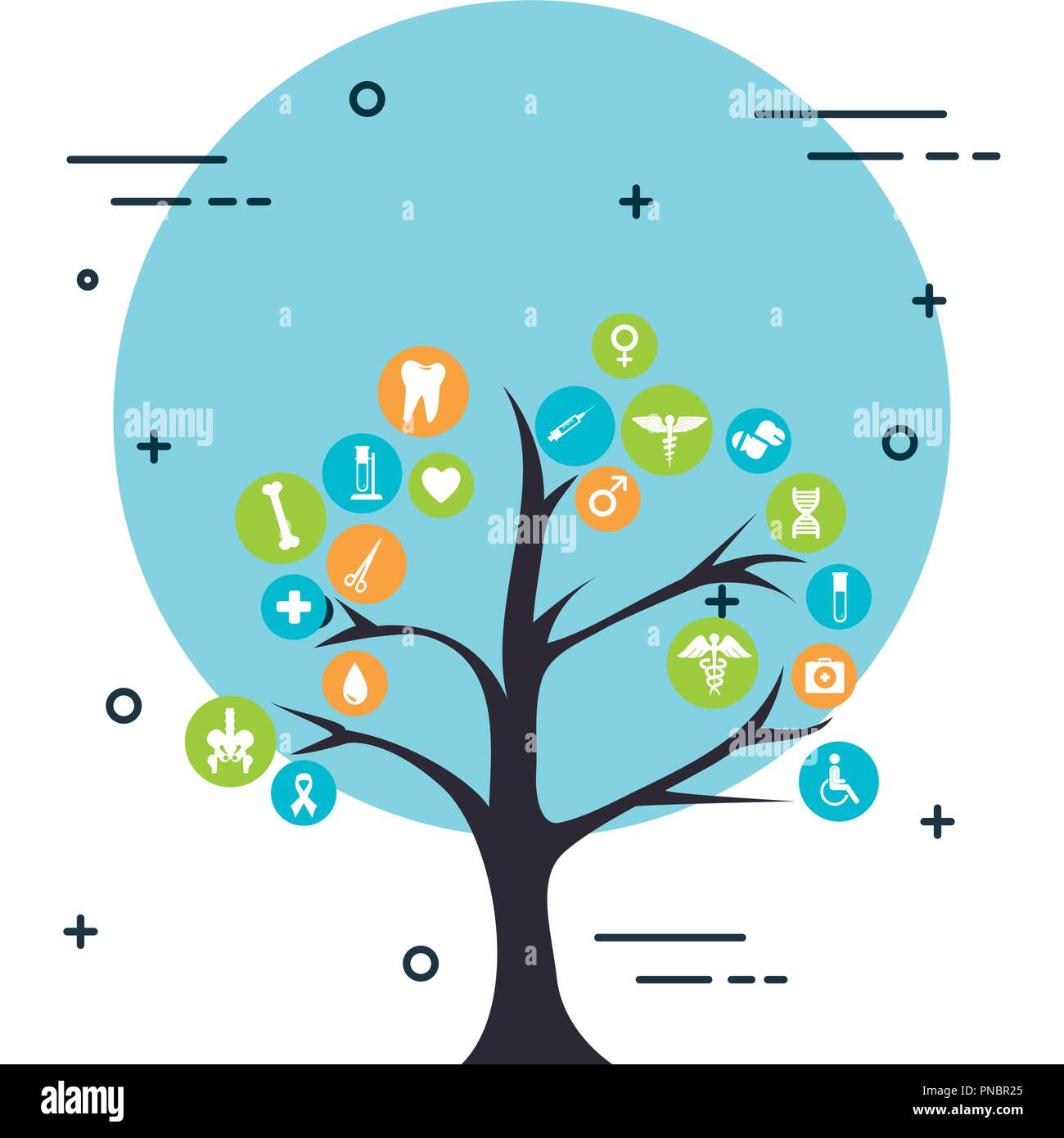 tree with medical healthcare icons Stock Vector Image & Art - Alamy