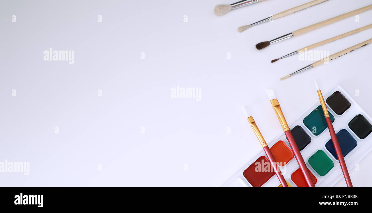 Drawing paints on a white sheet of paper Stock Photo - Alamy