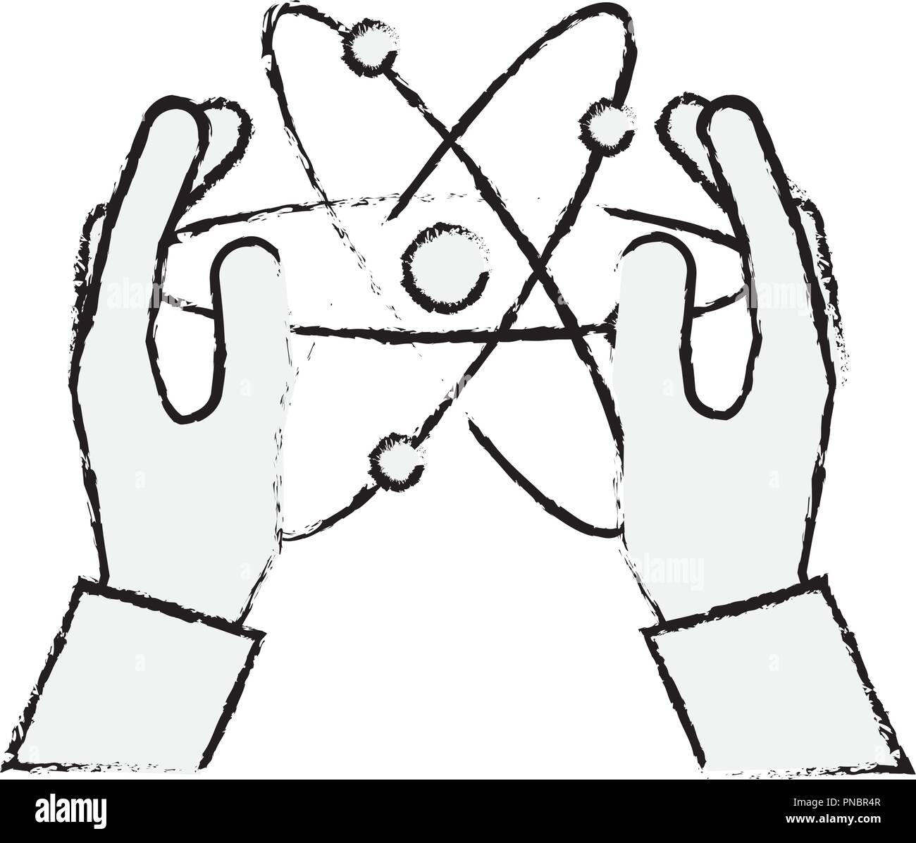 hands holding molecule atom chemistry laboratory Stock Vector Image ...