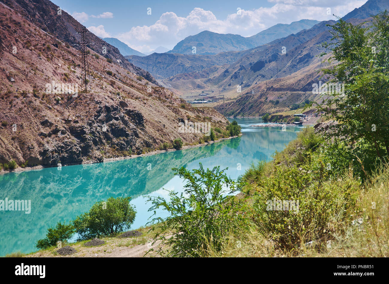 Naryn River rises in the Tien Shan mountains in Kyrgyzstan, Central ...