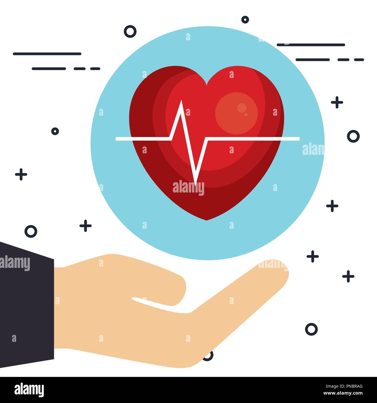 hand with heart cardio Stock Vector Image & Art - Alamy