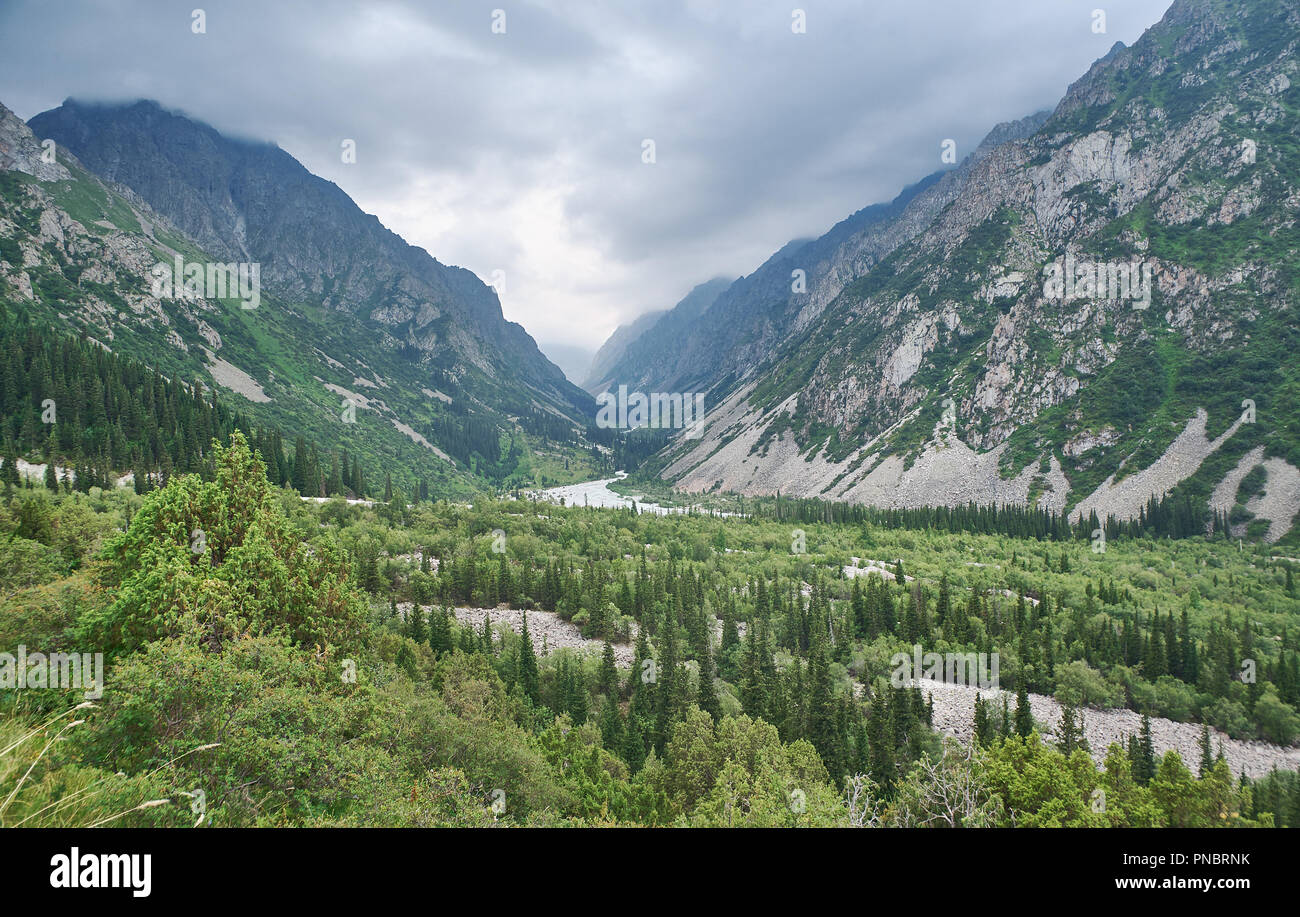 beautiful summer mountains , Ala-archa national park in Bishkek ...
