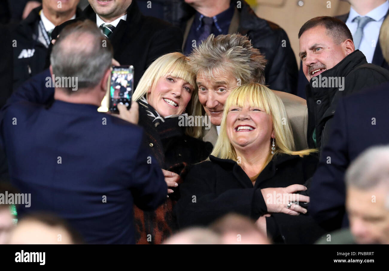 Celtic fan Rod Stewart poses for a photo prior to the UEFA Europa ...