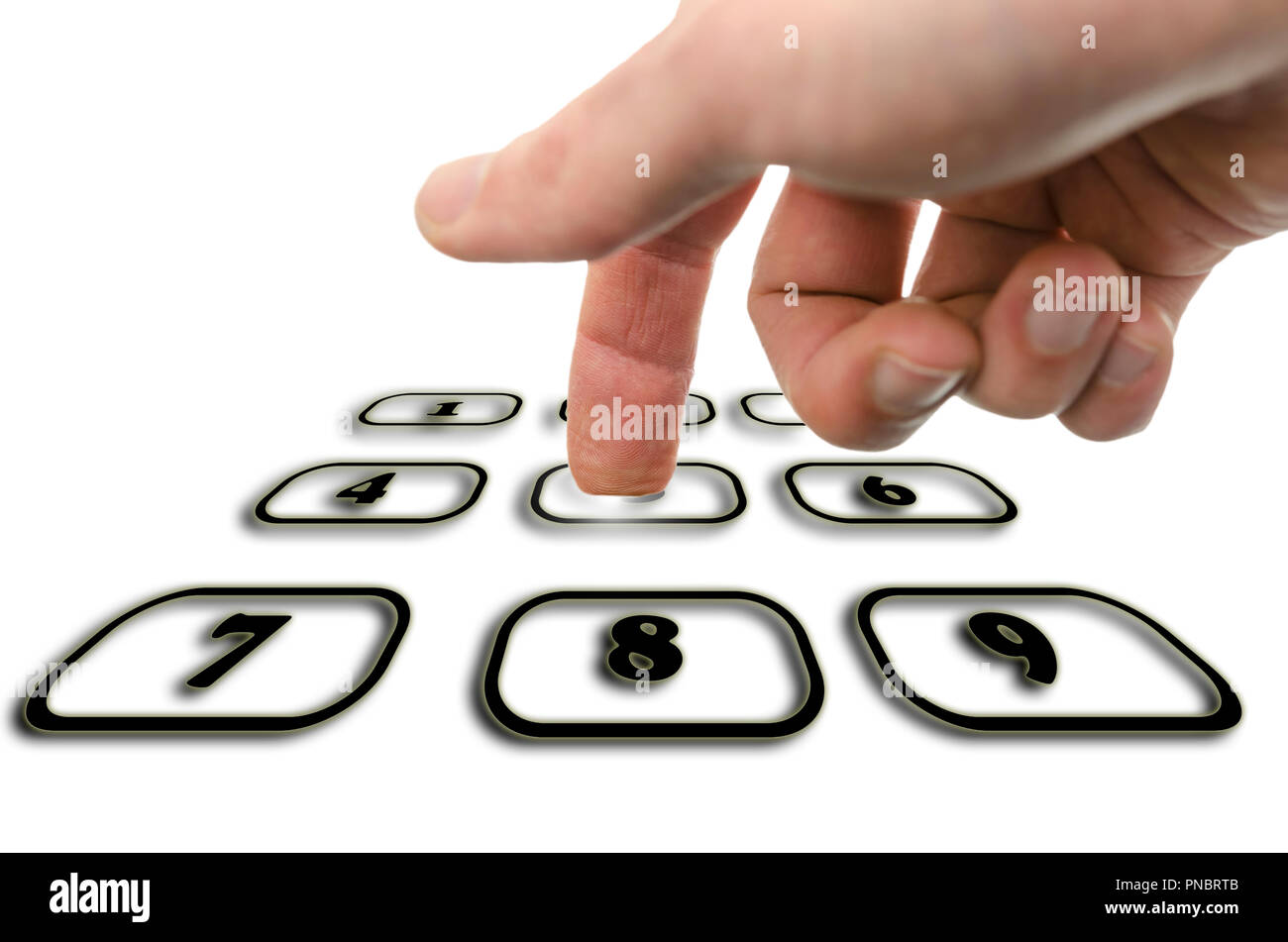 Detail of using a virtual telephone keypad Stock Photo - Alamy