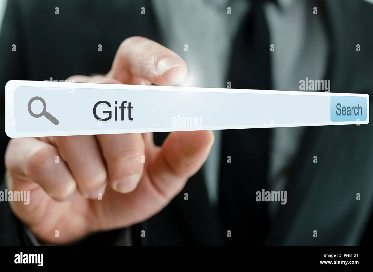 Word Gift written in search bar on virtual screen Stock Photo - Alamy