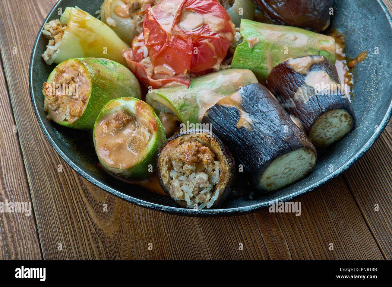 Iraqi Dolma , consisting of various stuffed vegetables. Middle Eastern ...