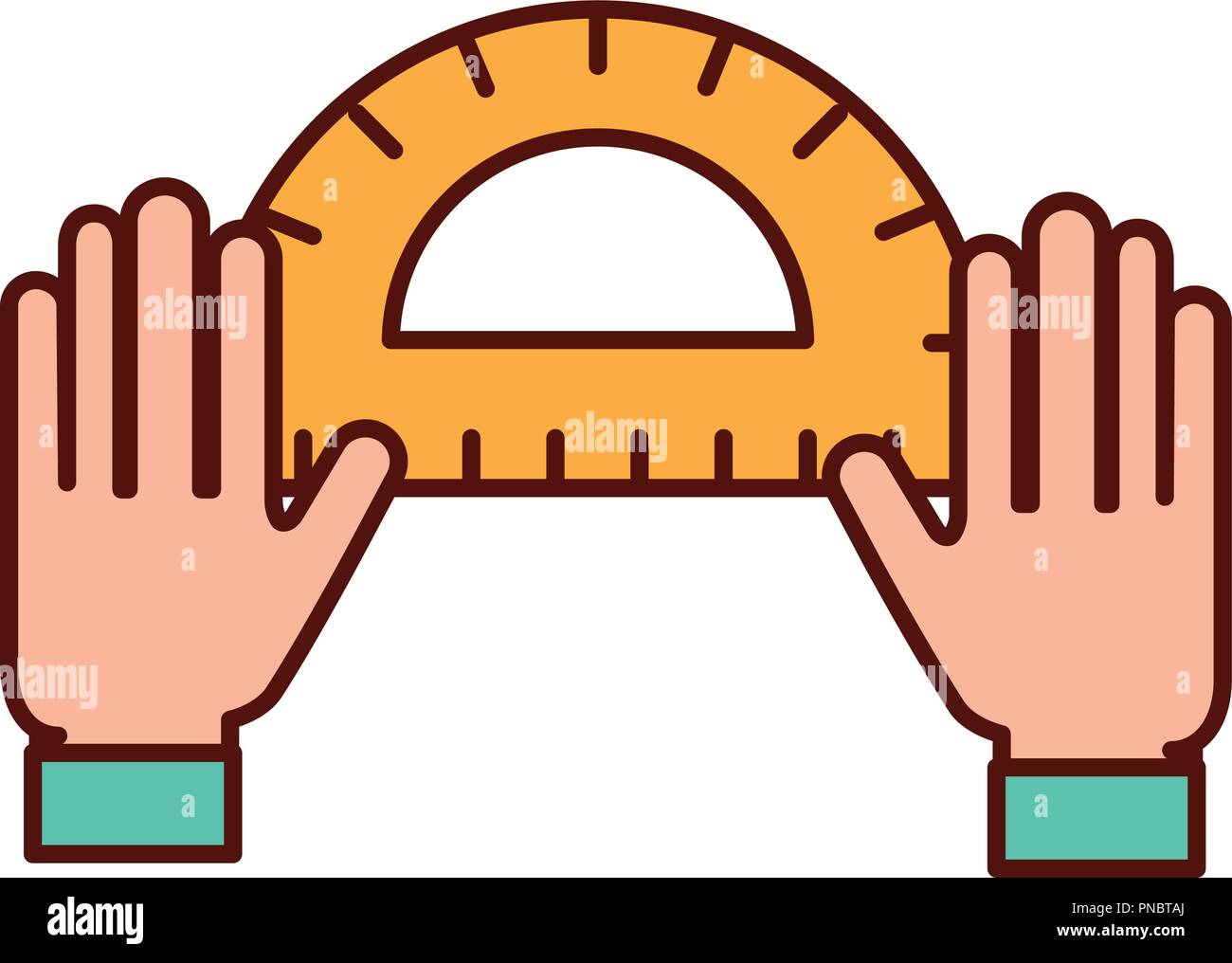 graphic designer hands with protractor tool Stock Vector Image & Art ...