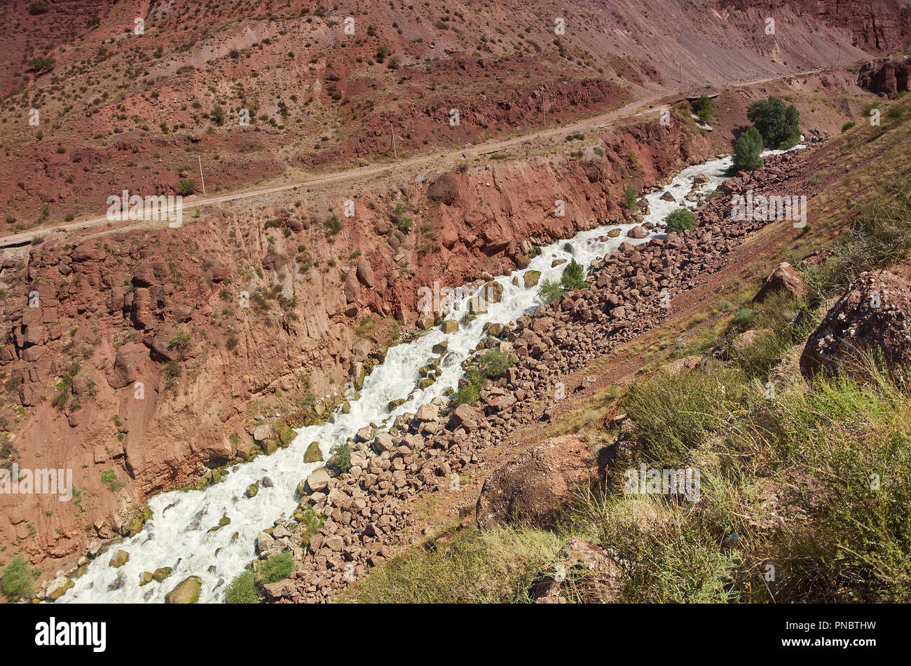 Naryn River rises in the Tien Shan mountains in Kyrgyzstan, Central ...