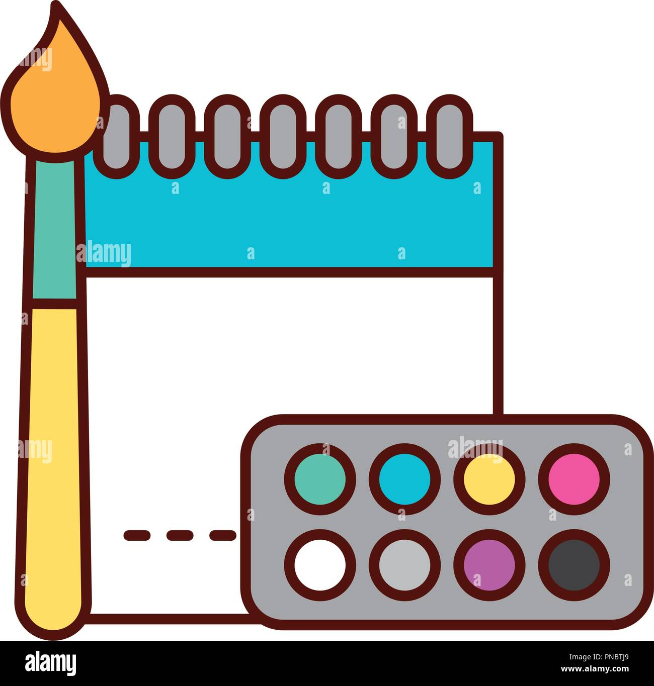 graphic design notepad palette color and brush Stock Vector Image & Art ...
