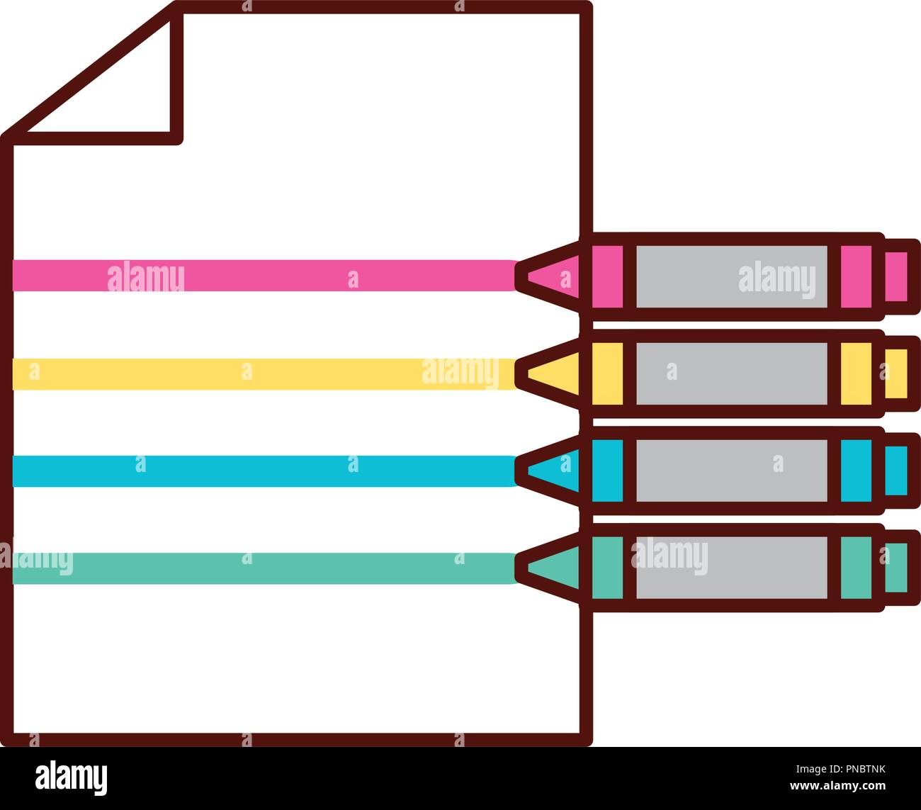 graphic design crayons color making lines on paper Stock Vector Image ...