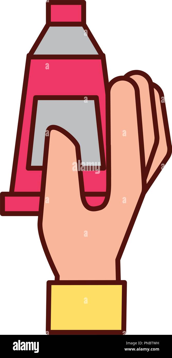 hand holding color tube paint art Stock Vector Image & Art - Alamy