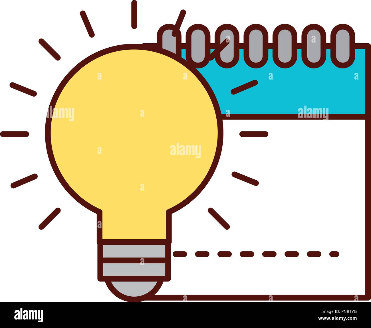 graphic design notepad and bulb idea creativity Stock Vector Image ...
