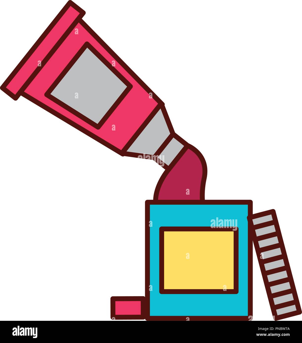 artistic color tube pouring on container Stock Vector Image & Art - Alamy